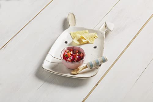 Mud Pie Bunny Chip and Dip Set, 14" x 8"