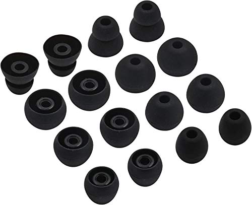 Rqker Eartips Compatible with Beats Flex Earbuds, 8 Pairs S/M/L/D Sizes Replacement Ear Tips Earbud Covers Eartips Compatible with Beats Flex, 8 Pairs, Black