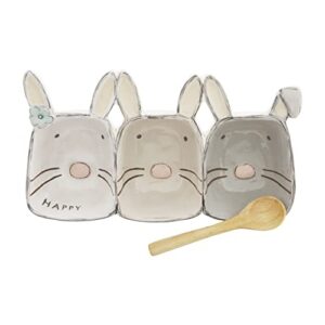 mud pie bunny triple dip set, multi, 5.25" x 9"