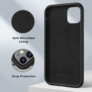 CellEver Ultra Durable Silicone Case for iPhone 11 Military Grade Drop Protection [3 Layers & Double Coated] [Slim Fit] Shockproof Lightweight Cover with Soft Microfiber Lining 6.1 Inch, Black