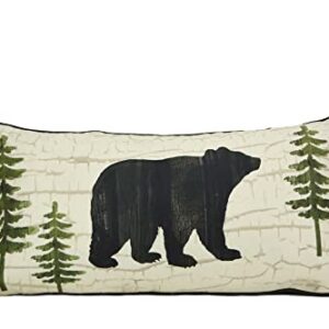 Donna Sharp Throw Pillow - Painted Bear Lodge Decorative Throw Pillow with Bear Pattern - Rectangle