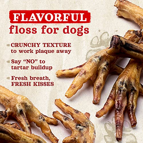 Natural Farm Nail-Free Chicken Feet Dog Treats (20 Pack), 100% Free-Range Air Dried Chicken Feet, No Nails, Fully Digestible, High Protein, Low Calorie, Joint Support, Single Ingredient