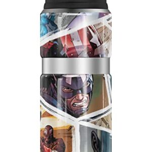 Captain America Cap Brushstroke Collage THERMOS STAINLESS KING Stainless Steel Drink Bottle, Vacuum insulated & Double Wall, 24oz