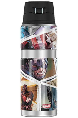 Captain America Cap Brushstroke Collage THERMOS STAINLESS KING Stainless Steel Drink Bottle, Vacuum insulated & Double Wall, 24oz