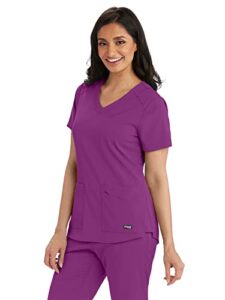 barco grey's anatomy stretch grst011 women's emma scrub top bright iris s