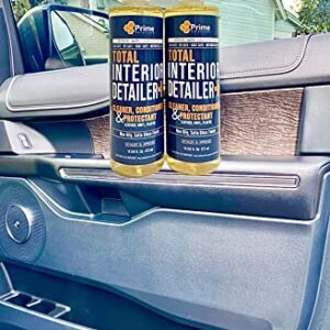 Prime Solutions Citrus Revive Total Interior Detailer+ | (4-in-1) Cleaner, Conditioner, Protectant, & Stain Remover Spray - (Leather, Vinyl, Plastic, Upholstery, & Fabric Surfaces)