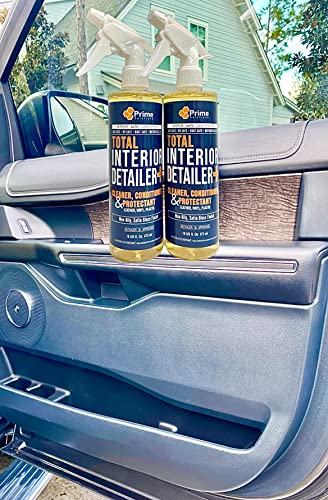 Prime Solutions Citrus Revive Total Interior Detailer+ | (4-in-1) Cleaner, Conditioner, Protectant, & Stain Remover Spray - (Leather, Vinyl, Plastic, Upholstery, & Fabric Surfaces)