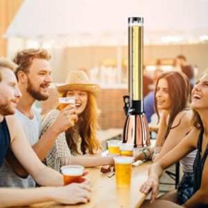 OGGI Beer Tower 3L/100oz - Beverage Dispenser with Spigot & Ice Tube, Margarita Tower, Mimosa Tower, Perfect Drink Dispensers for Parties, Drink Tower, Holds 6 Pints of Beer - Copper