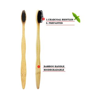 N-amboo Bamboo Toothbrush Prepasted Disposable Toothbrsuh Soft Bristles Prepasted Toothbrush,Disposable Toothbrsuh (72 Pieces)