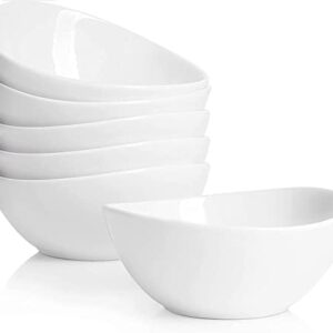 Taeochiy 10 Ounce Small Bowls, Ceramic Dessert Bowls for Cereal, Soup, Ice Cream, Small Serving Bowls Set for Kitchen, Set of 6, White