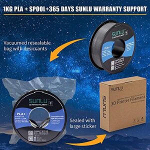 PLA+ 3D Printer Filament 1.75mm, SUNLU PLA Filament PRO, Dimensional Accuracy +/- 0.02 mm, 1 kg Spool, 1.75 PLA Plus, Grey+Blue