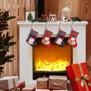 WISTOLL Christmas Stocking Holders for Mantle Set of 4 Mantel Decor Hooks with Non-Slip Stickers