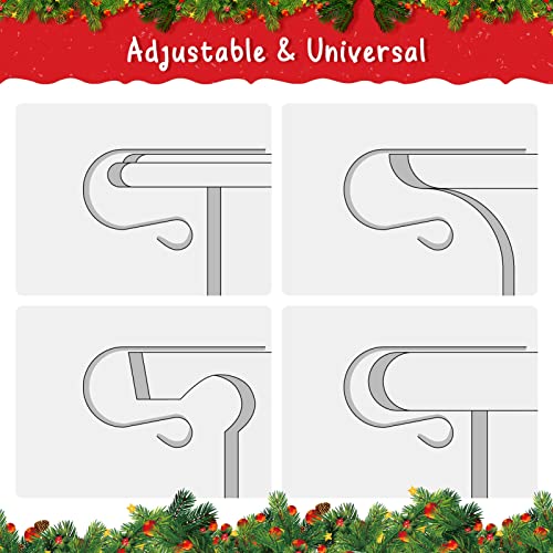 WISTOLL Christmas Stocking Holders for Mantle Set of 4 Mantel Decor Hooks with Non-Slip Stickers