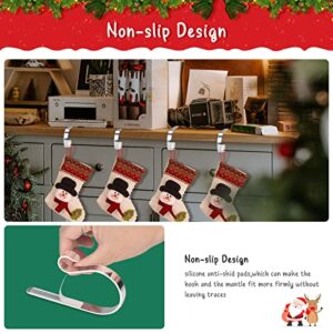 WISTOLL Christmas Stocking Holders for Mantle Set of 4 Mantel Decor Hooks with Non-Slip Stickers