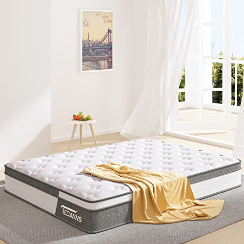 Teoanns Full Size Mattress, 10 Inch Memory Foam Mattress Bed in a Box, Hybrid Mattress Full Size for Pressure Relief & Supportive, CertiPUR-US, 100 Nights Trial