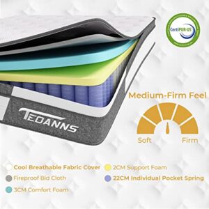 Teoanns Full Size Mattress, 10 Inch Memory Foam Mattress Bed in a Box, Hybrid Mattress Full Size for Pressure Relief & Supportive, CertiPUR-US, 100 Nights Trial