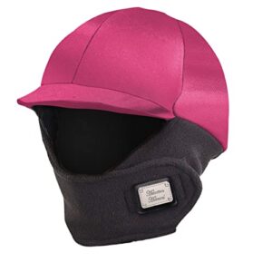 harrison howard equestrian helmet cover with fleece neck winter riding helmet cover magenta black