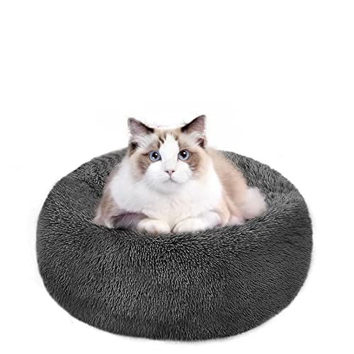 DDSNTY Cat Bed,Cat Beds for Indoor Cats,24 Inch Dog Beds for Small Dogs,Small Dog Bed Cat Beds,Puppy Bed,Pet Beds for Small Dogs&Cats,Anti-Slip Anti-Anxiety Donut Fluffy Soft Durable