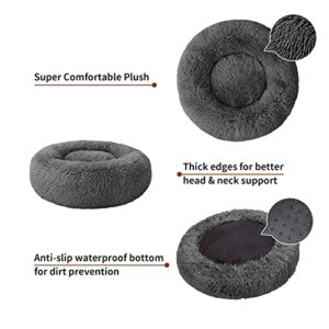 DDSNTY Cat Bed,Cat Beds for Indoor Cats,24 Inch Dog Beds for Small Dogs,Small Dog Bed Cat Beds,Puppy Bed,Pet Beds for Small Dogs&Cats,Anti-Slip Anti-Anxiety Donut Fluffy Soft Durable