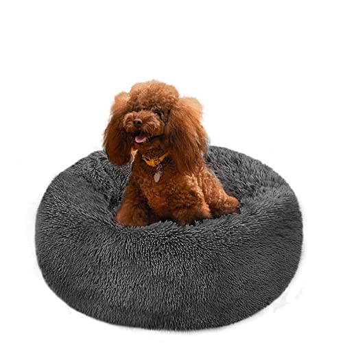 DDSNTY Cat Bed,Cat Beds for Indoor Cats,24 Inch Dog Beds for Small Dogs,Small Dog Bed Cat Beds,Puppy Bed,Pet Beds for Small Dogs&Cats,Anti-Slip Anti-Anxiety Donut Fluffy Soft Durable