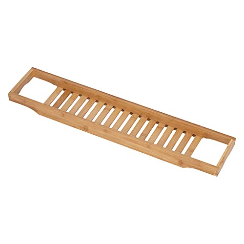 FTVOGUE Bamboo Bathtub Tray This Bath is Perfect for A Simple Bathtub Shelf with Reading Shelf Or Tablet 5.7 Inches * 27.7 Inches,Shelf