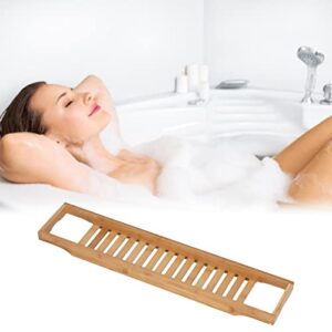 FTVOGUE Bamboo Bathtub Tray This Bath is Perfect for A Simple Bathtub Shelf with Reading Shelf Or Tablet 5.7 Inches * 27.7 Inches,Shelf