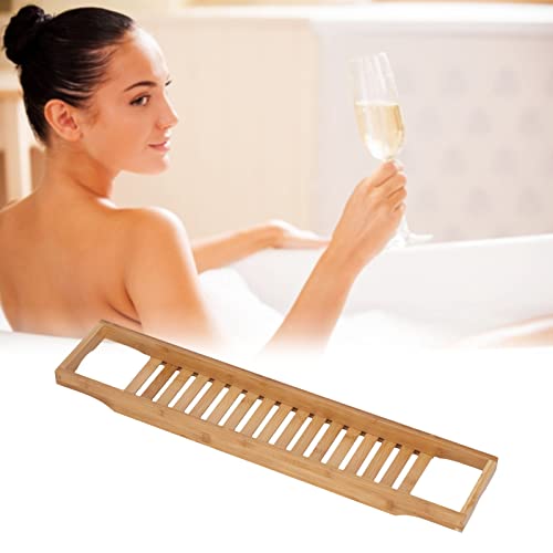 FTVOGUE Bamboo Bathtub Tray This Bath is Perfect for A Simple Bathtub Shelf with Reading Shelf Or Tablet 5.7 Inches * 27.7 Inches,Shelf