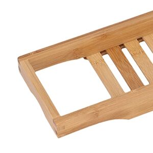 FTVOGUE Bamboo Bathtub Tray This Bath is Perfect for A Simple Bathtub Shelf with Reading Shelf Or Tablet 5.7 Inches * 27.7 Inches,Shelf