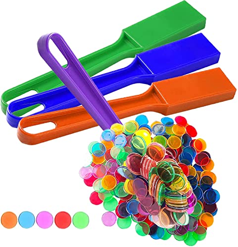 4 Pcs Magnetic Bingo Wands with 100pcs Metal Ringed Chips Learning Resources Classroom Magnet Lab Kit Science Experiment Tools Magnetism Resource