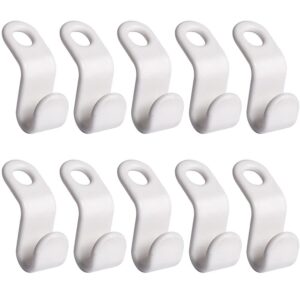 bticx clothes hanger connector hooks,10 pcs mini cascading connect hooks for wardrobe closet storage organzier hook linking - space saving closet, white