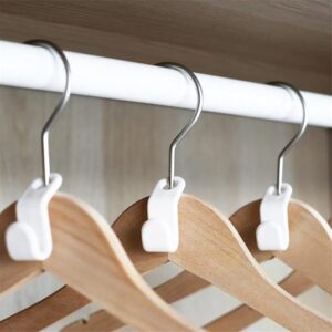 Bticx Clothes Hanger Connector Hooks,10 Pcs Mini Cascading Connect Hooks for Wardrobe Closet Storage Organzier Hook Linking - Space Saving Closet, White