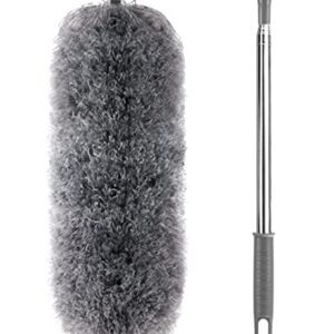 Microfiber Feather Duster - an 100 inch Extendable and Bendable Long Handle Dusters for Dust and Cobweb Cleaning All-Round Home Cleaning