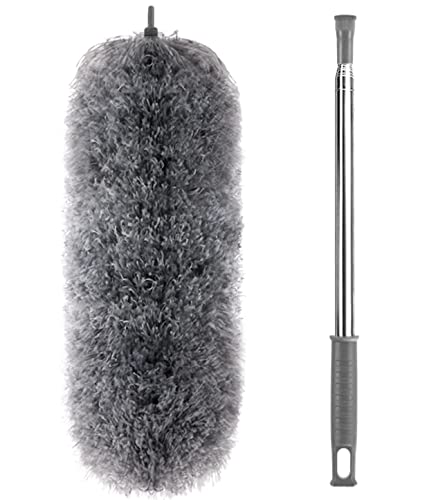 Microfiber Feather Duster - an 100 inch Extendable and Bendable Long Handle Dusters for Dust and Cobweb Cleaning All-Round Home Cleaning