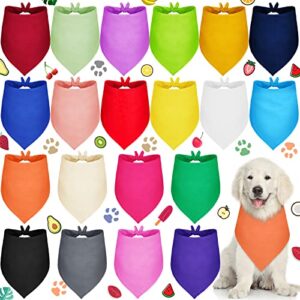 20 pieces plain dog bandanas bulk washable puppy bandana blank sublimation dog bandanas triangle dog bibs heat transfer adjustable dog bandana for small medium large pets (25 x 17 x 17 inches)