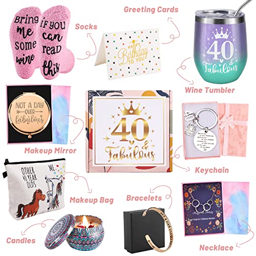 40th Birthday Gifts Women, 9 Special Unique Funny Happy Humorous Gifts for Women Tuning 40, Wife, Mom, Sister, Friends, Coworker, 40th Bday Gifts Women