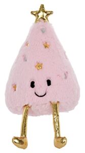 iscream kawaii furry 11.5" x 7.5" holiday tree embroidered accent embellished pillow