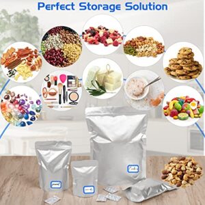 Mylar Bags for Food Storage,120 Pack Mylar Bags with 300cc Oxygen Absorbers, Extra Thick Reusable Ziplock Bag (10"x14", 6"x9",3.5"x5") (120)