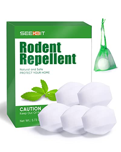 SEEKBIT 5 Pack Rodent Repellent Peppermint Oil to Repels Mice and Rats Squirrel and Other Rodents for Home Garages RV Closets Trucks Car Engines, Mouse Deterrent for Keep Mice Out