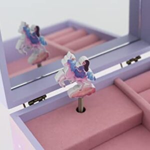 Agitation Unicorn Princess Wooden Musical Jewelry Box - Unicorn Gifts for Girls (Purple Unicorn3)