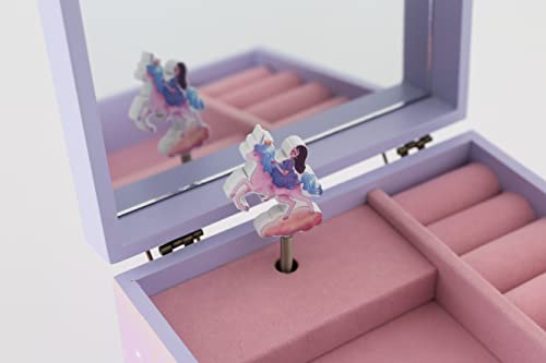 Agitation Unicorn Princess Wooden Musical Jewelry Box - Unicorn Gifts for Girls (Purple Unicorn3)