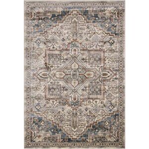 sonoma emperial natural/ rust/ blue viscose area rug