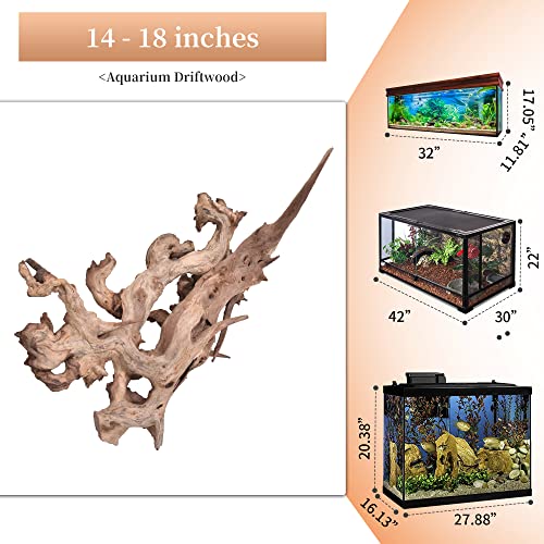 majoywoo Natural Large Coral Driftwood for Aquarium Decor Reptile Decor 14-18" Long, Over 1.3 lbs