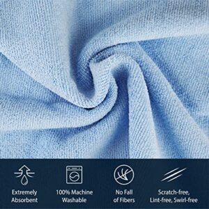 TAHOE TRAILS Bust-HOP Microfiber Towels for Cars, Car Drying Wash Detailing Buffing Polishing Towel with Silk Edgeless Microfiber Cloth, 16x16 in. Pack of 12