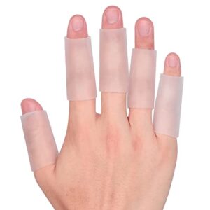 kimihome 20 pcs gel finger sleeve protectors, silicone finger sleeve cushions and protects, provide relief for finger cracking, corns, blisters and calluses protect.