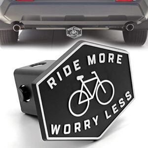 spiffy tow hitch cover for 2 inch bike rack plastic receiver trailer tube plug | ride more worry less | made in the usa | great gift for cyclists and mountain biking enthusiasts with trailer hitches