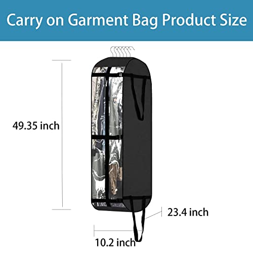 Garment Bags for Hanging Clothes, Garment Bags for Travel or Closet Storage, 50" Carry On Garment Bag, Suit Bags for Travel, Moving Bags for Clothes Suit Travel Cover for Men Women