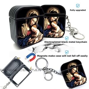 YUHUA Jesus Bible Cross Religious Virgin Mary Airpods Case Christiana Christianity The Church mocatholic Merry Christmas The Gospel Protective Case Cover for AirPods 1/2 (Jesus Mary, AirPods 1/2)