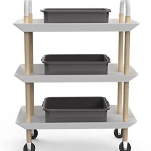 5-Pack Commercial Bus Tubs Box/Tote Box, Plastic Storage with Handles, Wash Basin Tub 8 Liter (Gray)