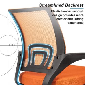 Ergonomic Office Desk Chair, Mid Back Thick Cushion Seat Computer Task Chair with Lumbar Support & Mesh Back, Swivel Rolling Adjustable Home Executive Gaming Chair for Home Office Reading Working