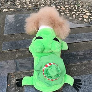 ChezAbby Funny Frog Dog Cat Costumes Pet Halloween Christmas Cosplay Clothes Adorable Flannel Kitten Outfits Clothes Soft Velet Puppy Apparel Fleece Doggie Sweater Warm Cat Coat